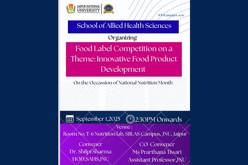 Food Label Competition – National Nutrition Month Celebration- JNU Jaipur